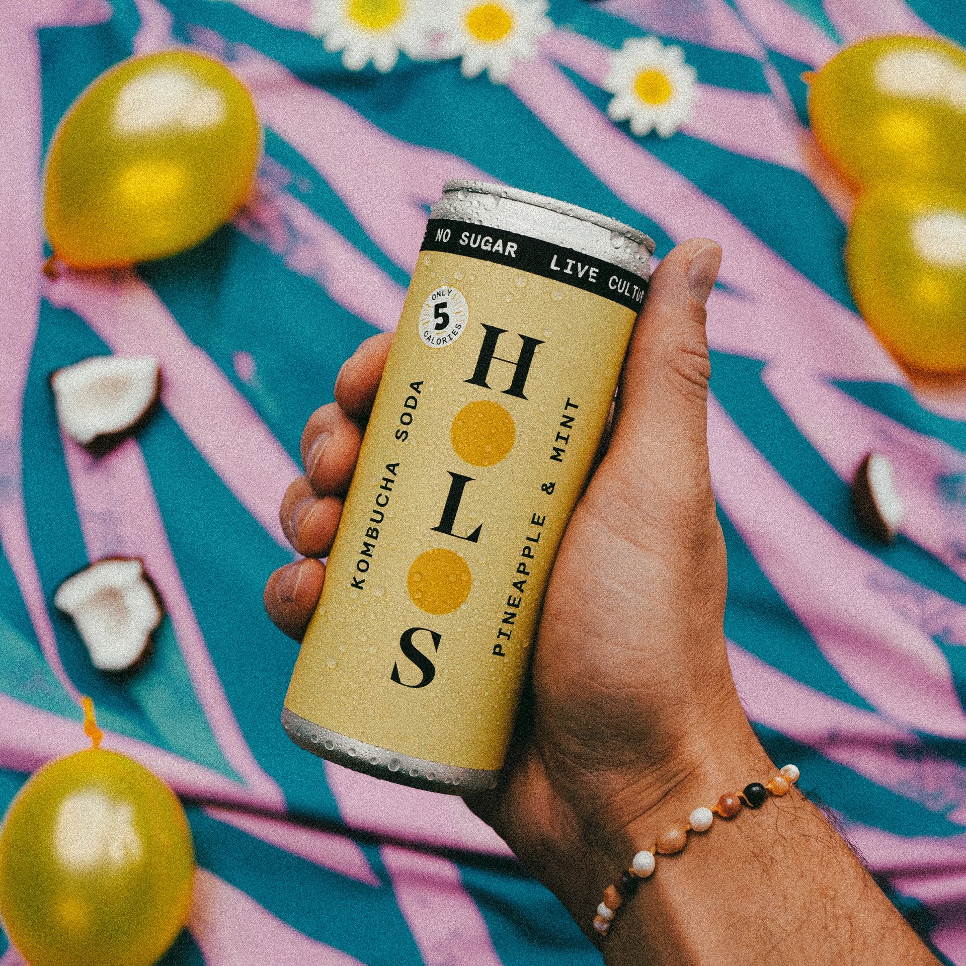 HOLOS Pineapple & Mint Kombucha Soda - Nought Drinks