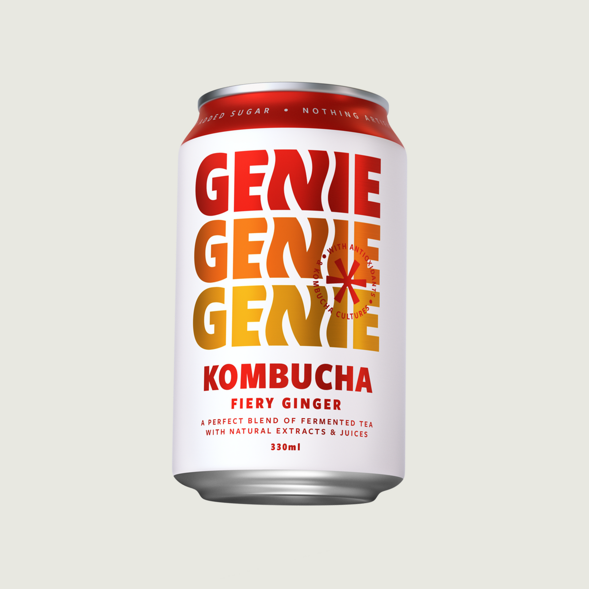 GENIE Fiery Ginger Kombucha - Nought Drinks