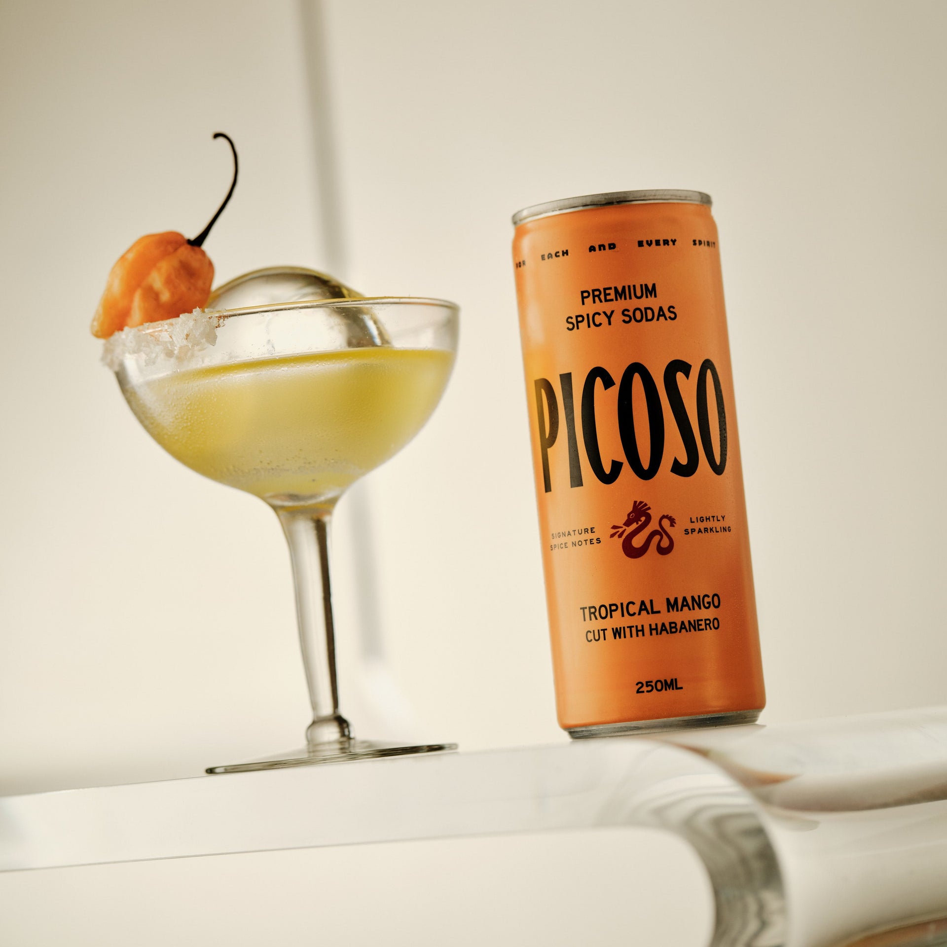 Picoso Tropical Mango & Habanero Spicy Soda - Nought Drinks